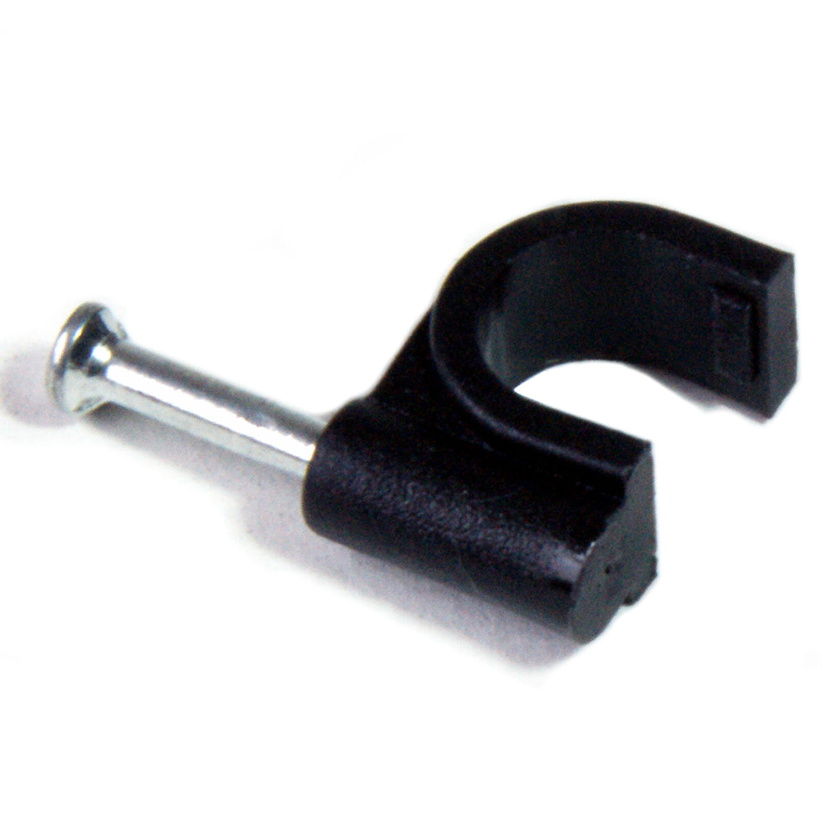 1000x 7mm Black Round Cable Clips Coax CAT6 Sky Wall Mounts Aerial Bri — LoopsDirect