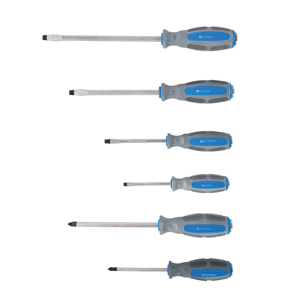 6 Pack Hammer Through Screwdriver Set Slotted & Crosshead Chisel Drive ...