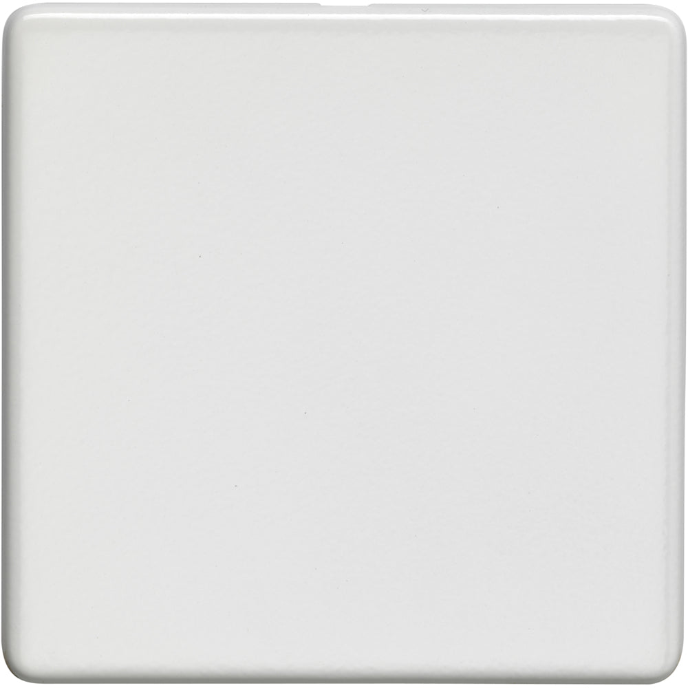 Single SCREWLESS MATT WHITE Blanking Plate Round Edged Wall Box Hole C ...