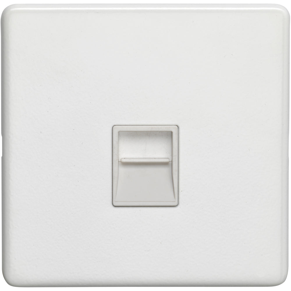 1 Gang Extension Telephone Wall Socket SCREWLESS MATT WHITE Slave Seco ...