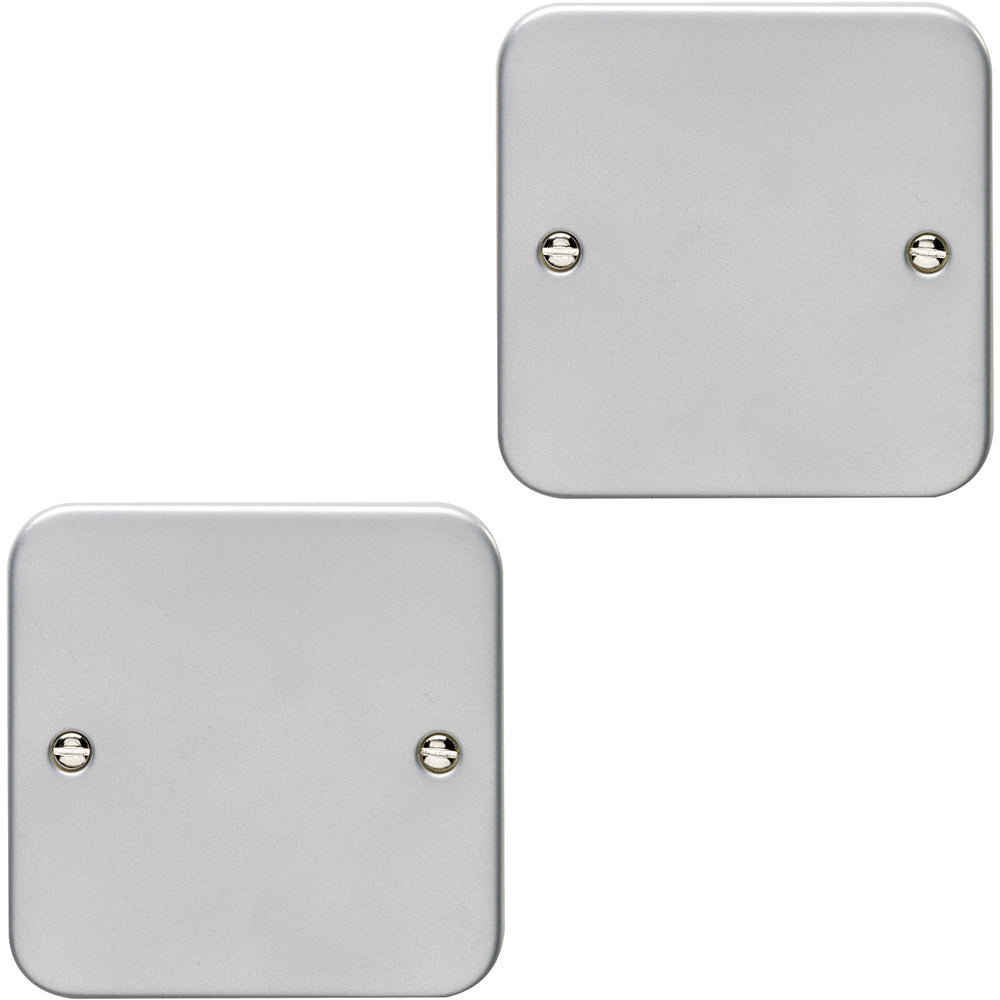 2 PACK Single HEAVY DUTY METAL CLAD Blanking Plate Round Edged Wall Bo ...