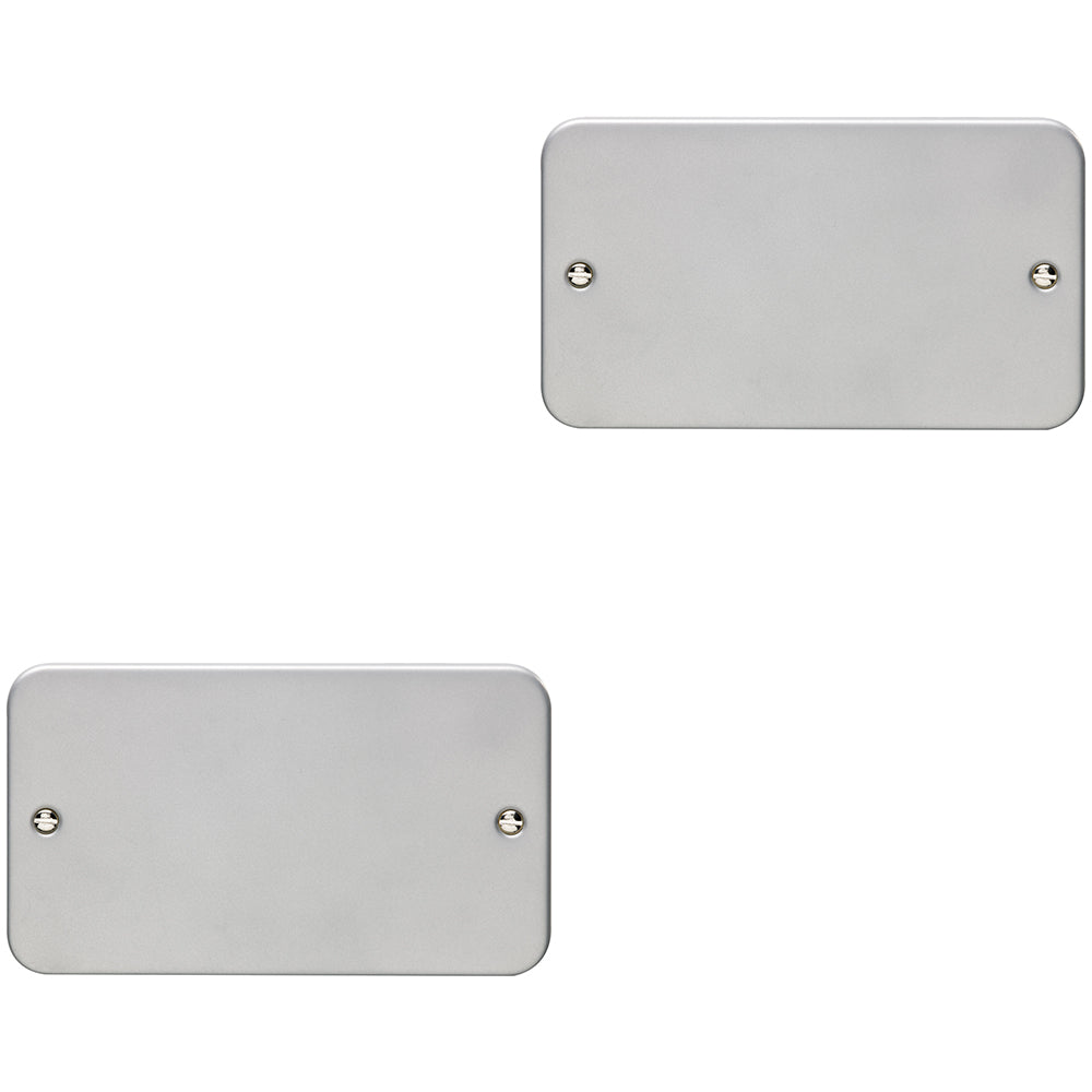 2 PACK Double HEAVY DUTY METAL CLAD Blanking Plate Round Edged Wall Bo ...