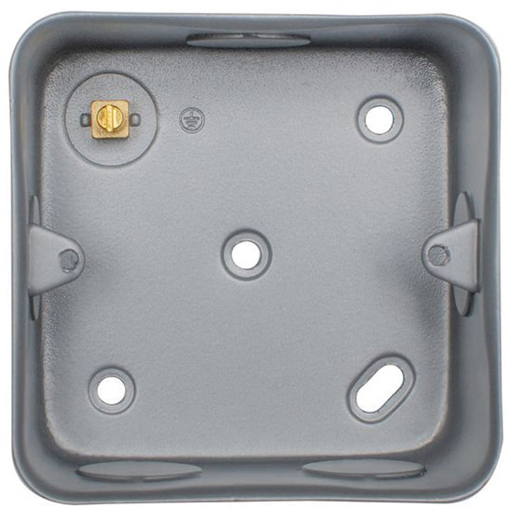 1 Gang 40mm Surface Mount METAL CLAD Back Box Switches & Sockets Round ...