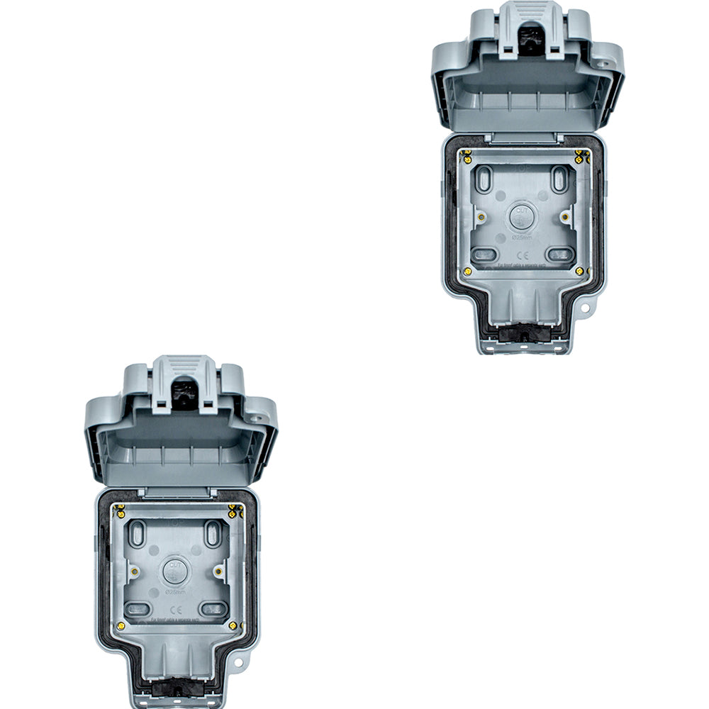 2 PACK IP66 Outdoor 1 Gang Switch & Socket Enclosure - Waterproof Gard ...
