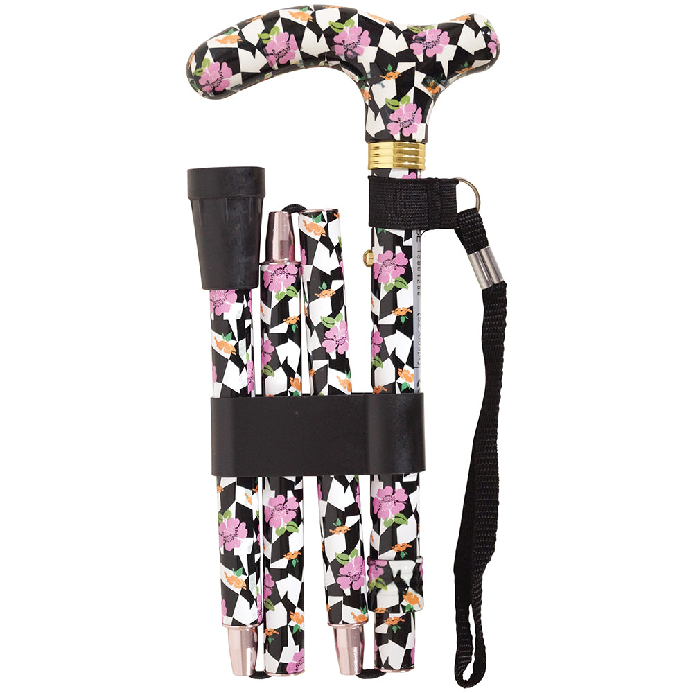 Deluxe Ambidextrous Foldable Walking Cane - 5 Height Settings - Broadw ...