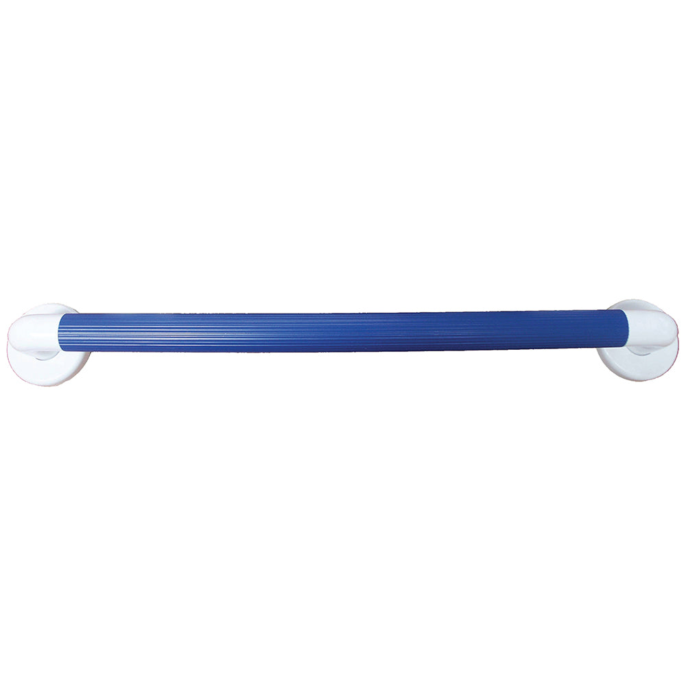 Bathroom Grab Bar with Blue Grip - 600mm Length - Reinforced Fixing Po ...