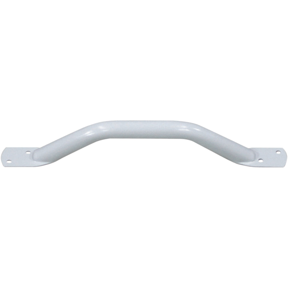 White Steel Pipe Grab Bar - 381mm Length - Rounded Safety Ends - Epoxy ...